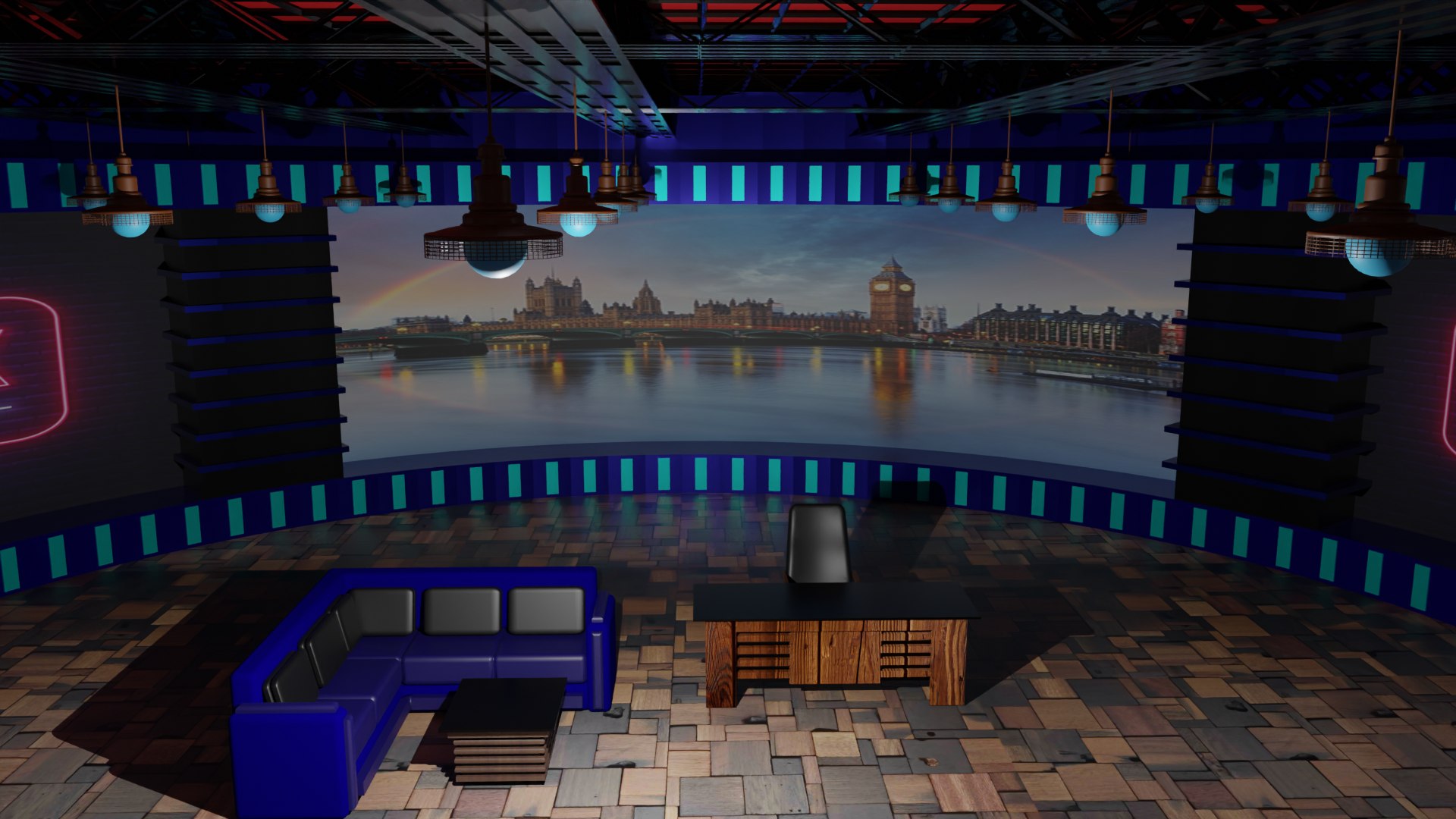 Talk Show TV Studio 3D Model - TurboSquid 2161105