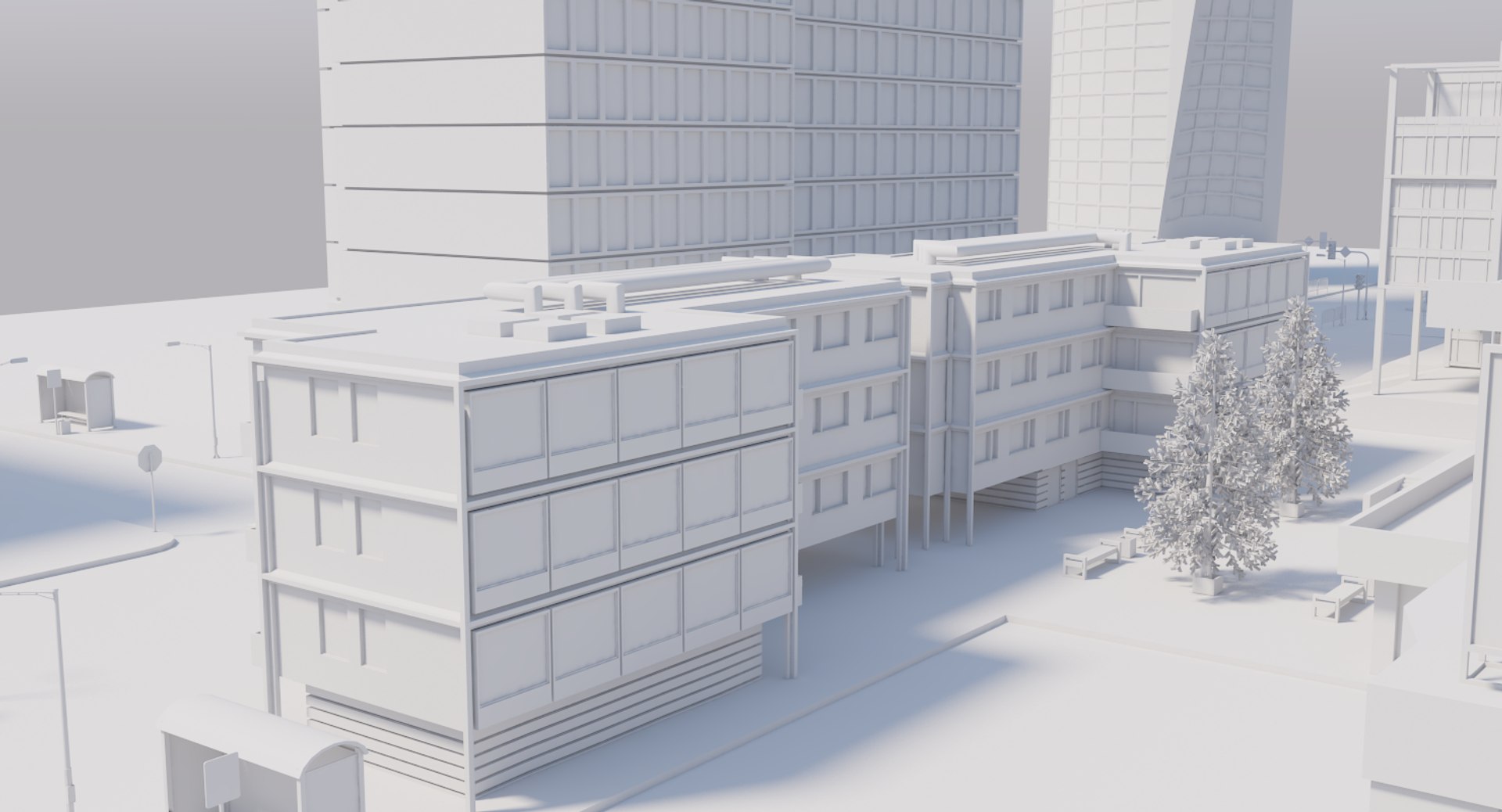 Buildings Street 3d Max