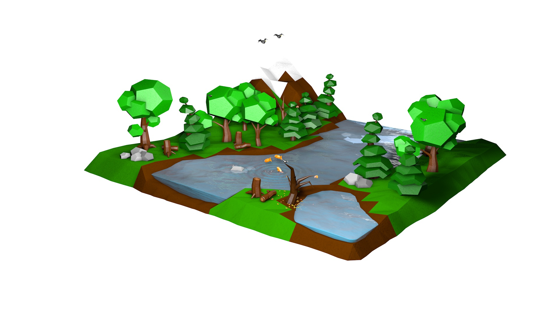 3d vegetation environment trees model