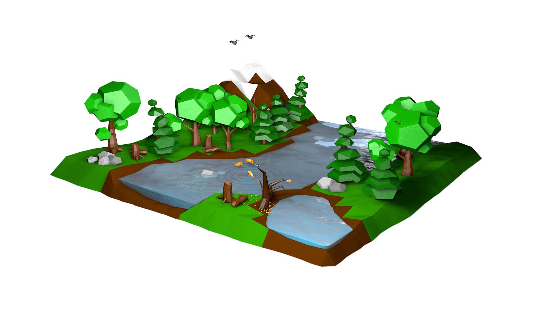 3d vegetation environment trees model