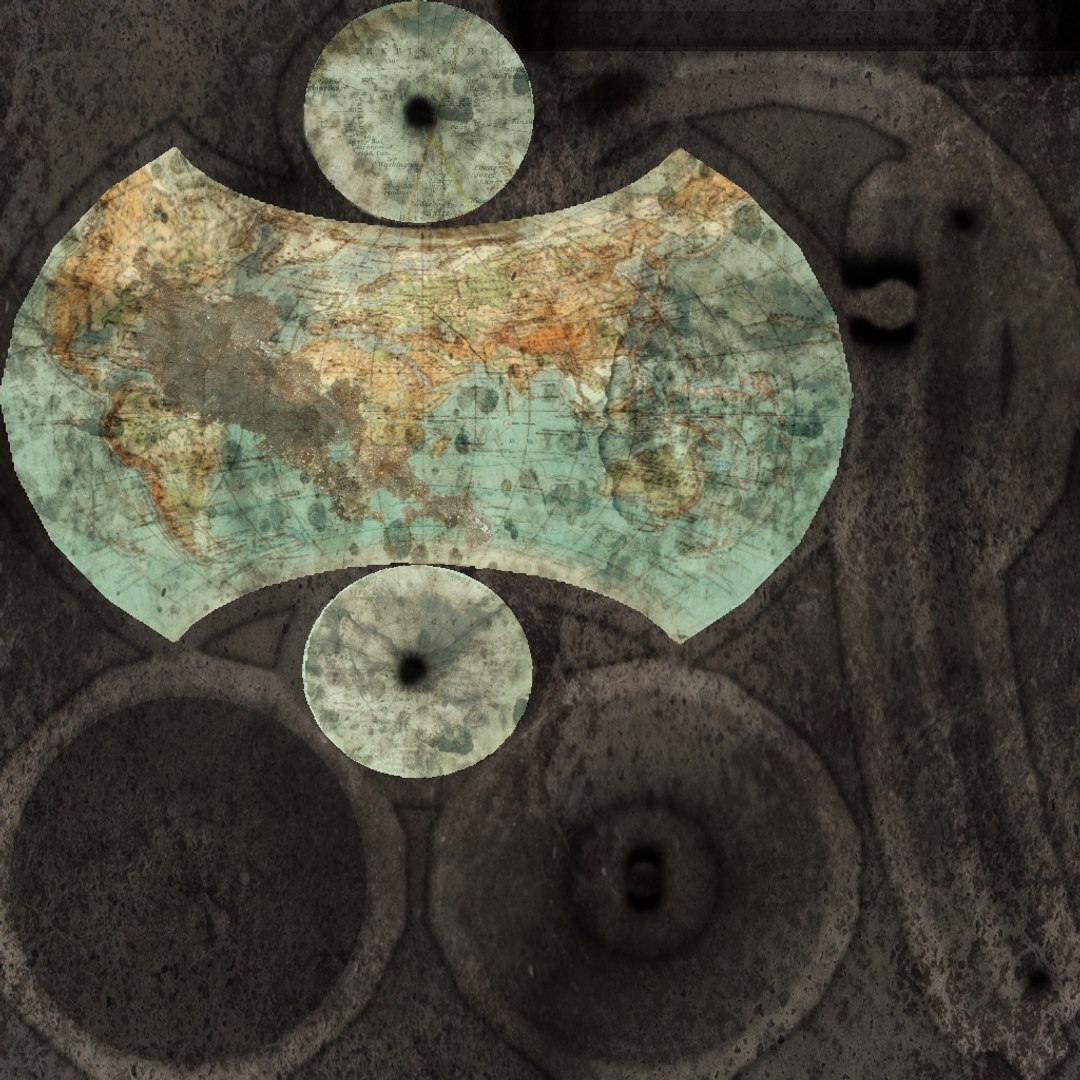 3d model of globe post-apocalyptic