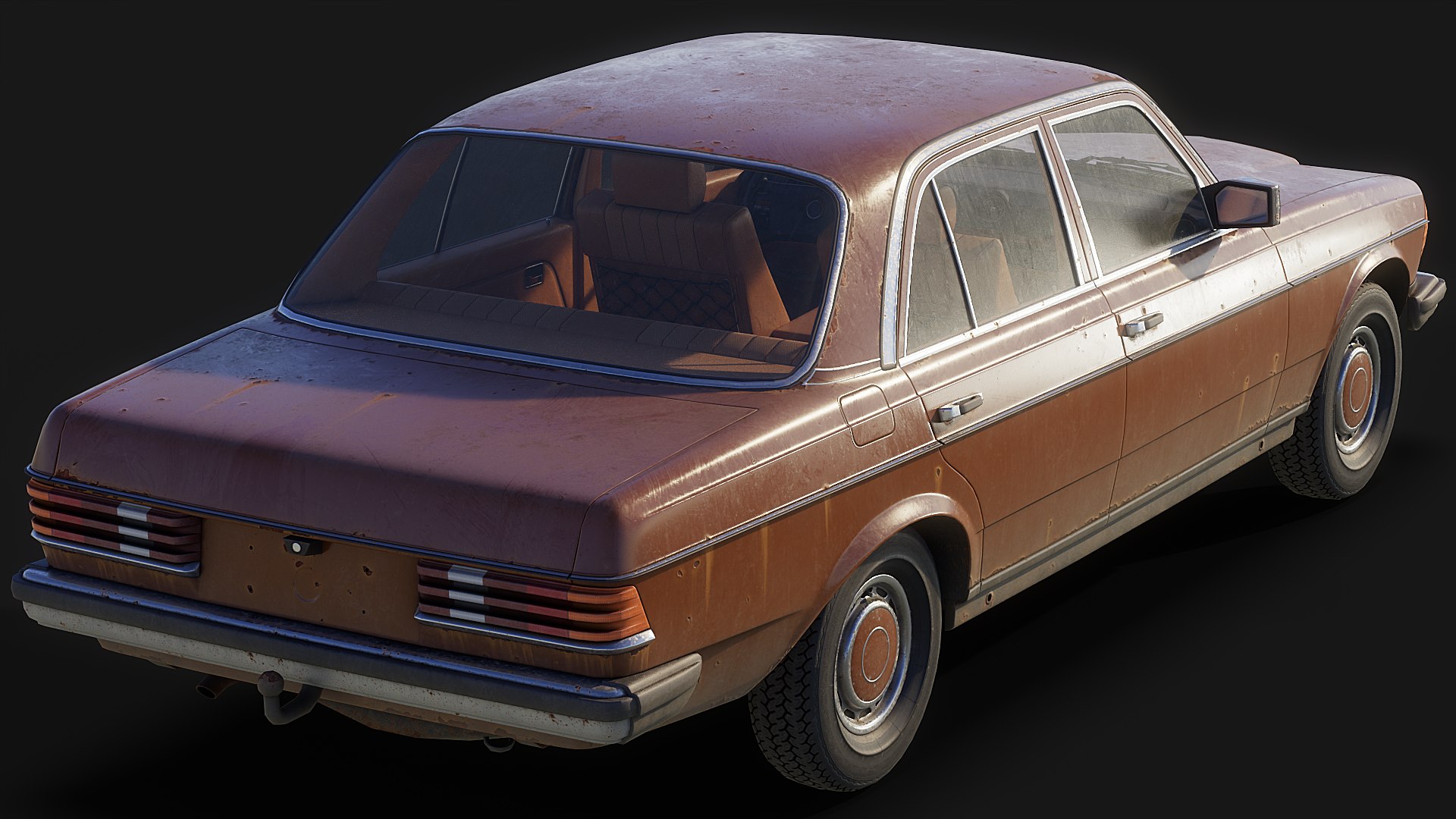 Old Classic Car Sedan Set With Interior In 9 Color Variants Az9 Model ...