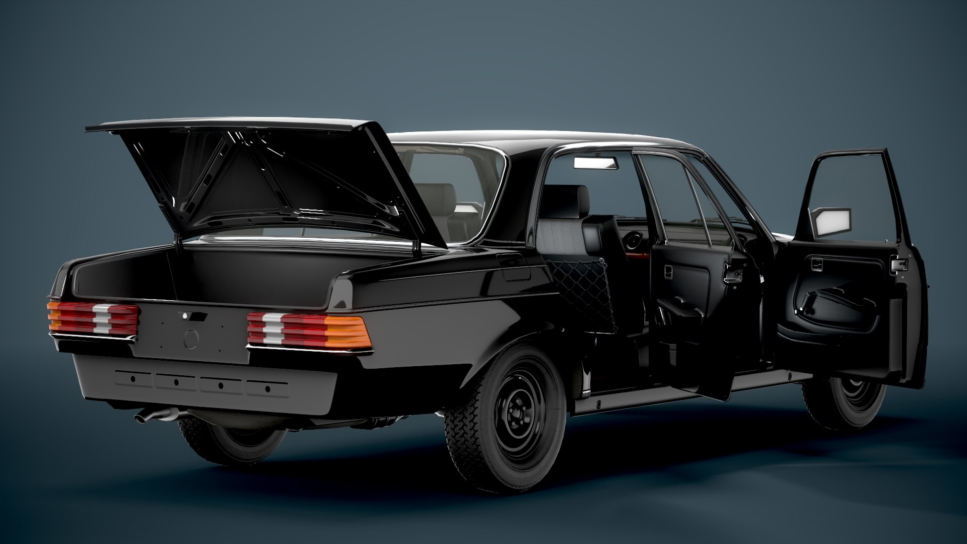 Old Classic Car Sedan Set With Interior In 9 Color Variants Az9 Model ...