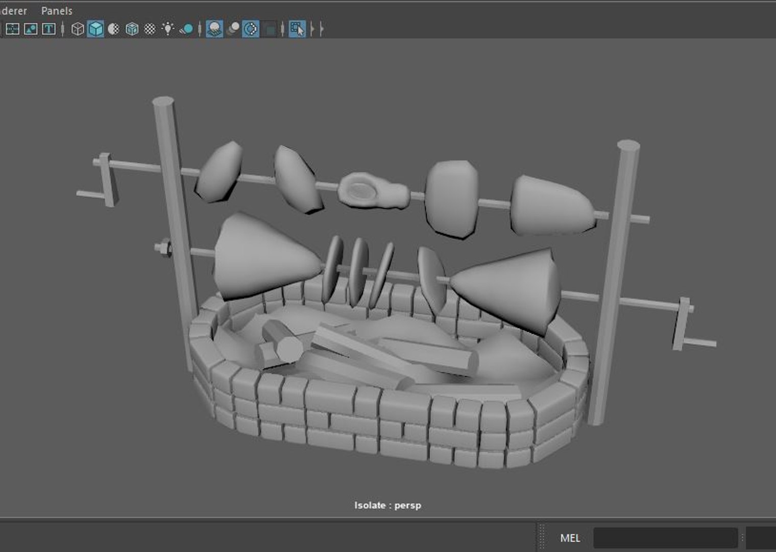 3D Model Fantasy Medieval Spit Food - TurboSquid 1362127