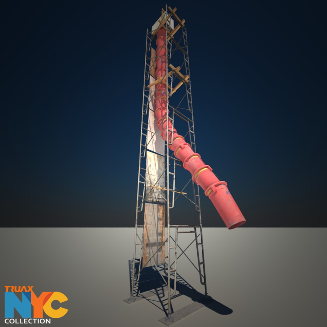 construction scaffolding chute studios 3d 3ds