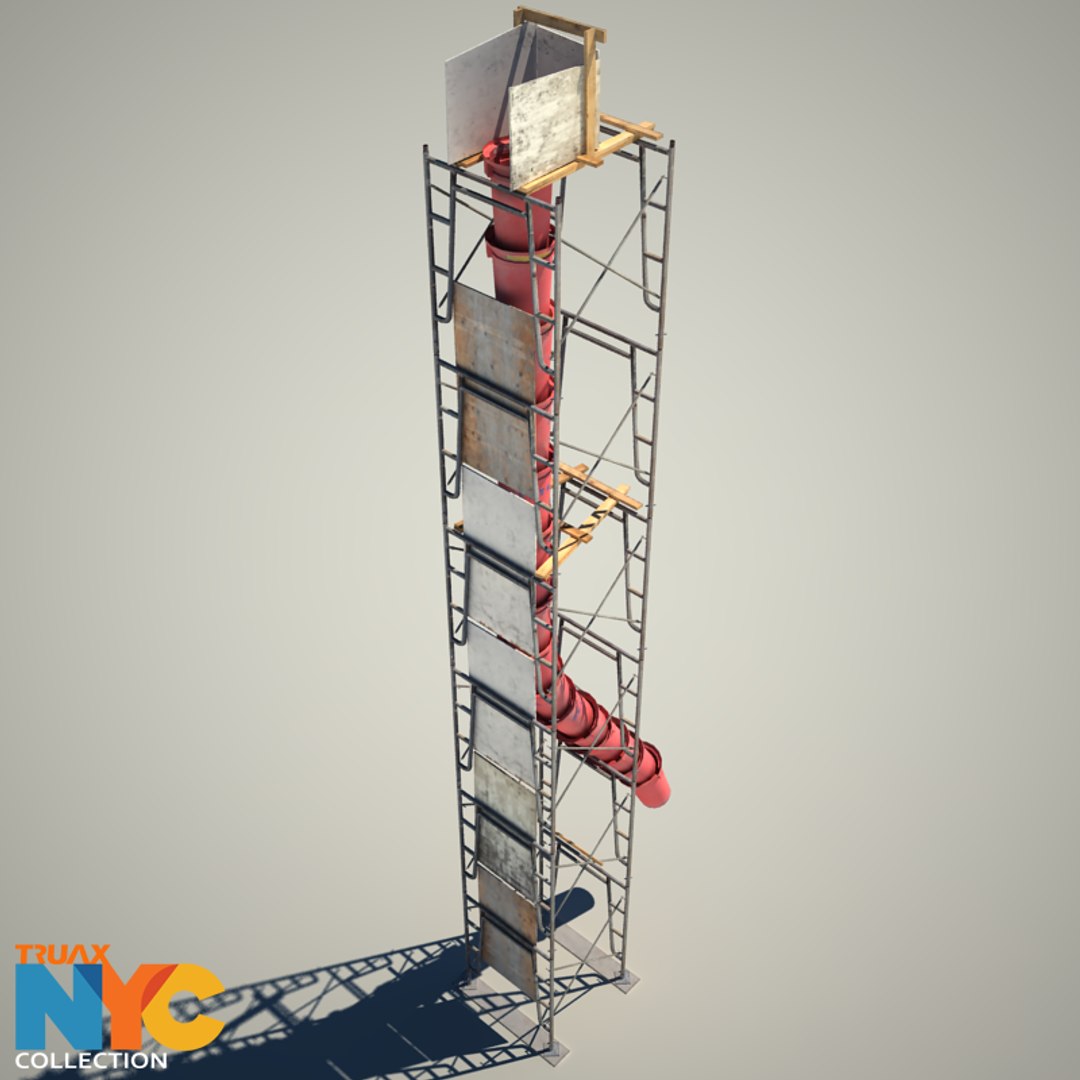 construction scaffolding chute studios 3d 3ds