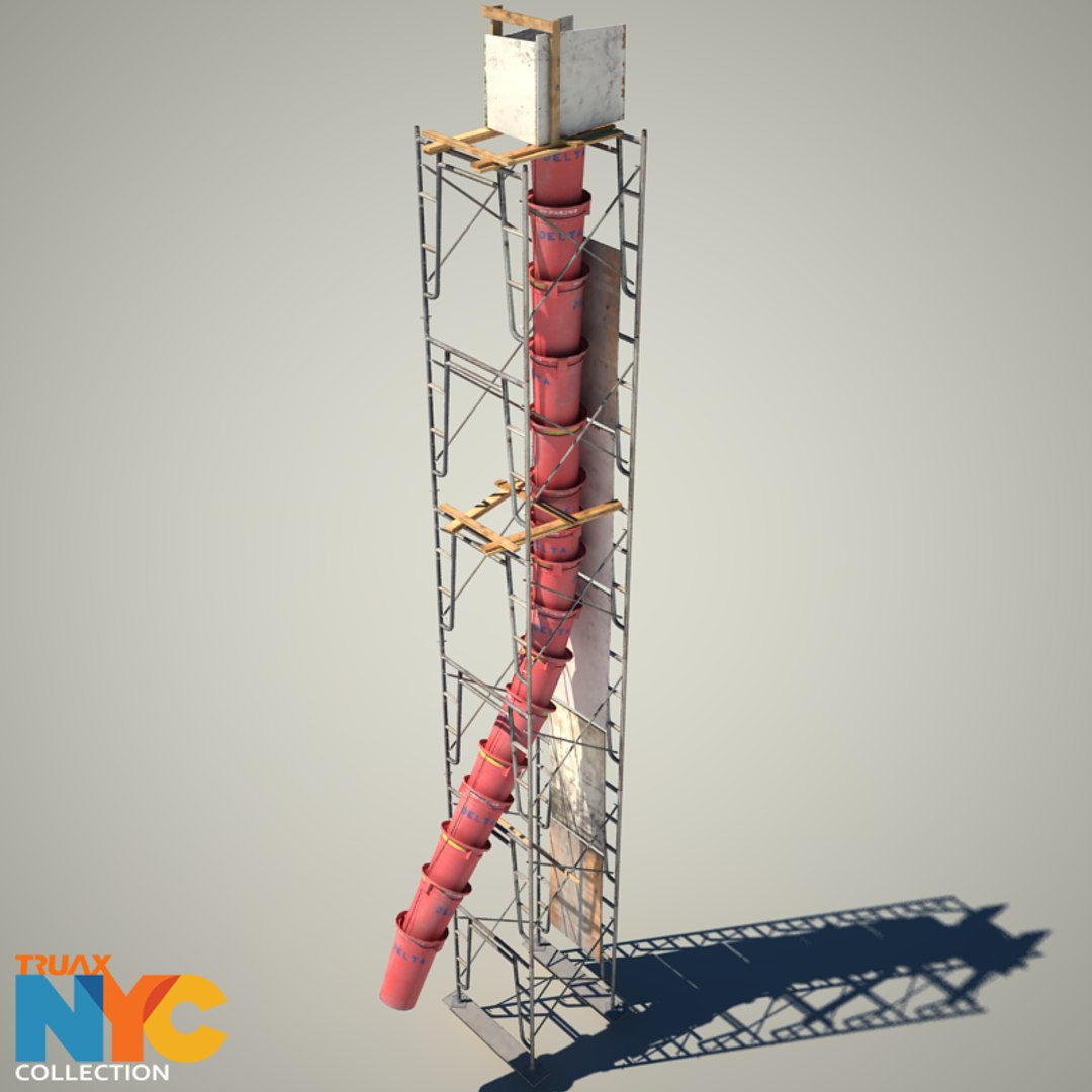 construction scaffolding chute studios 3d 3ds