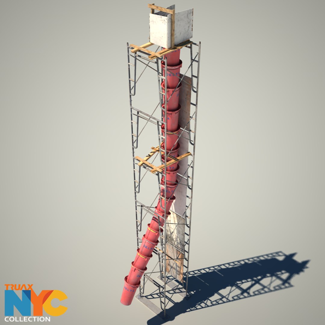 construction scaffolding chute studios 3d 3ds