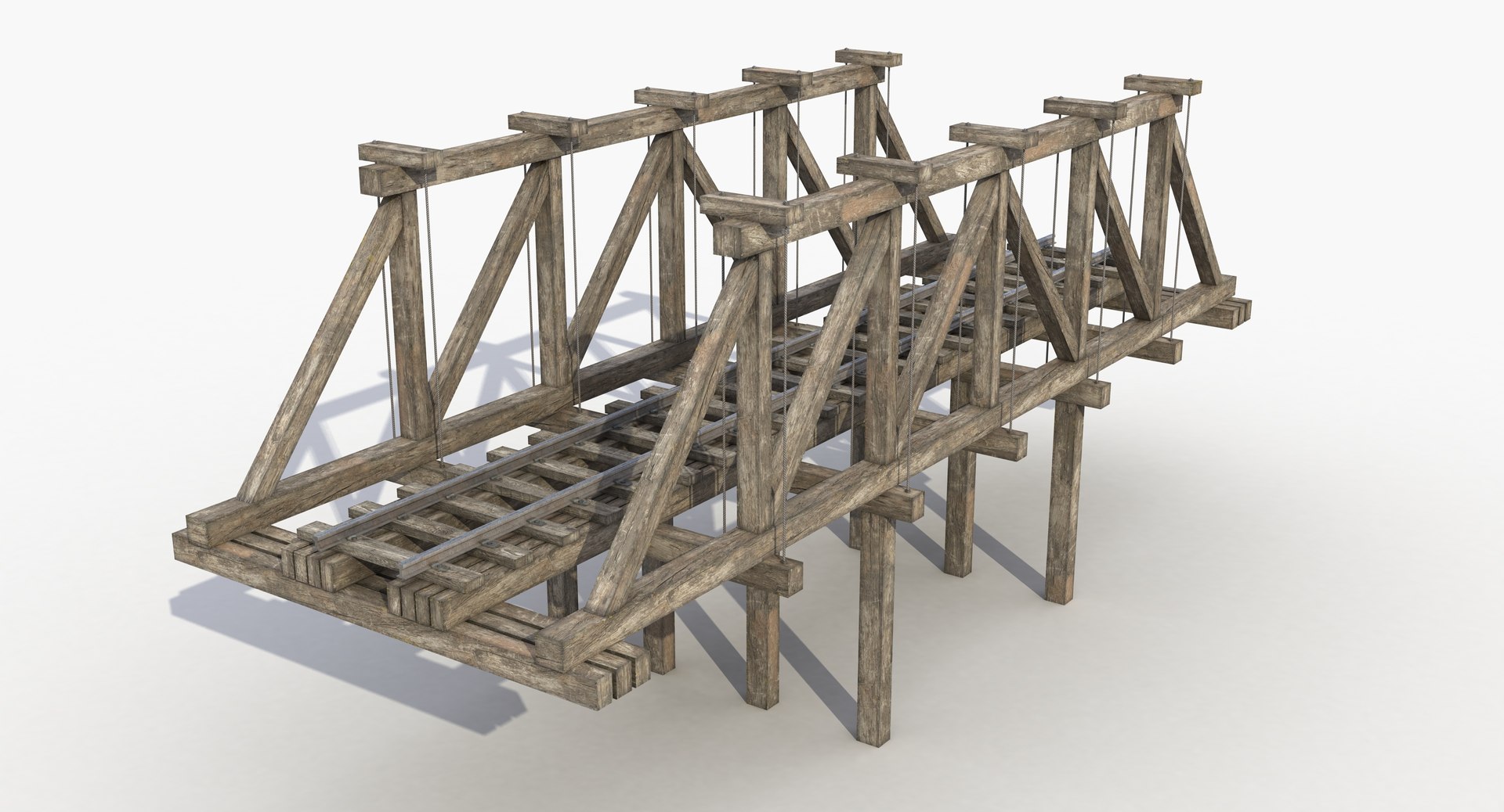 3D Model Wooden Railway Bridge 19 3D Model - TurboSquid 1936367