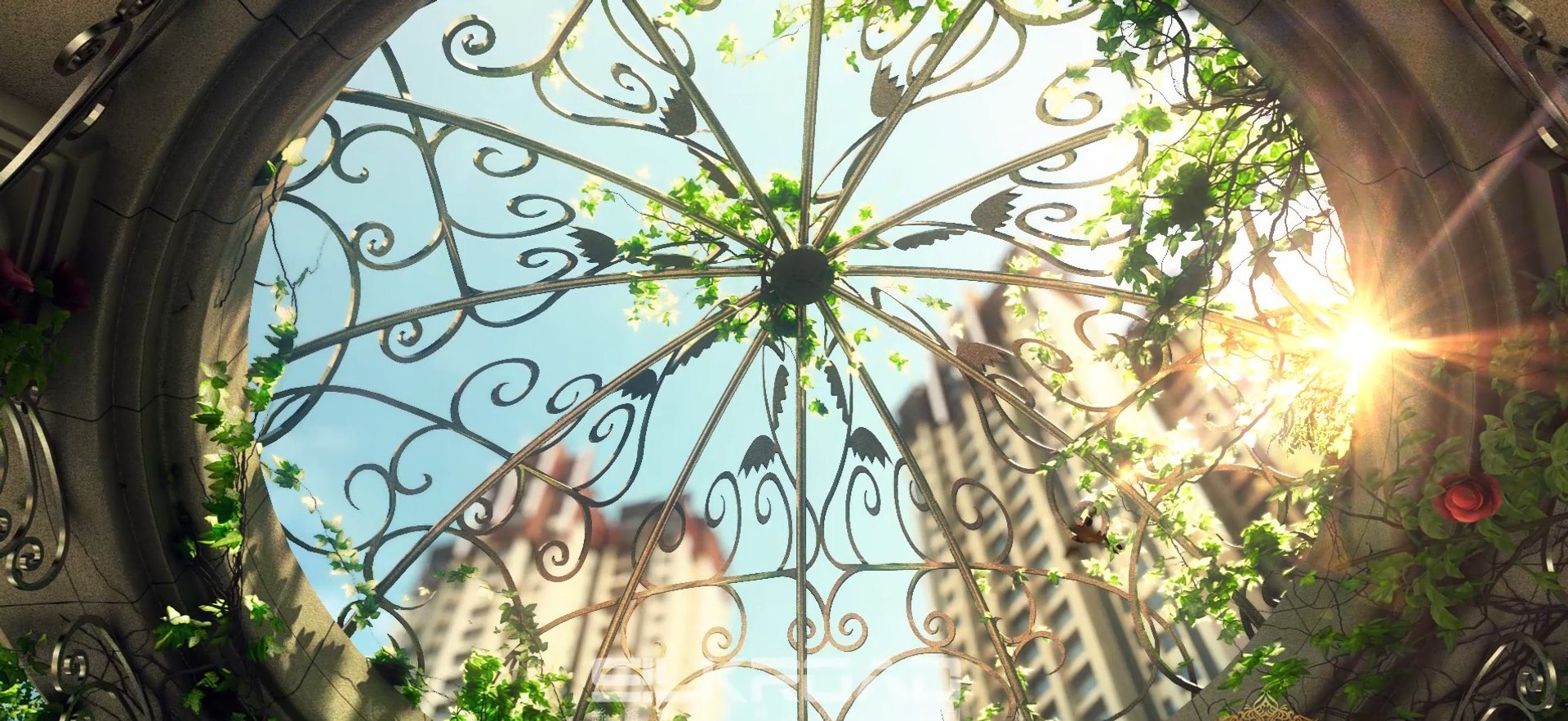 modelo 3d Closeup of building Residential office Building Details ...