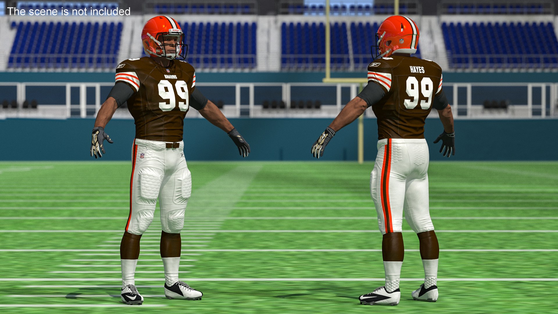 Cleveland Browns American Football Player Rigged Fur 3D Model ...