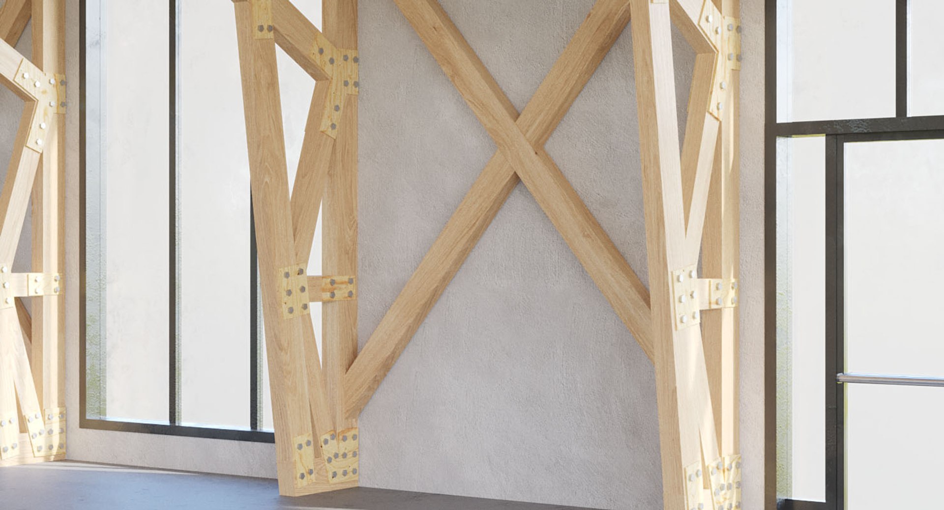 3D Wood Truss Warehouse Loft - TurboSquid 1366148