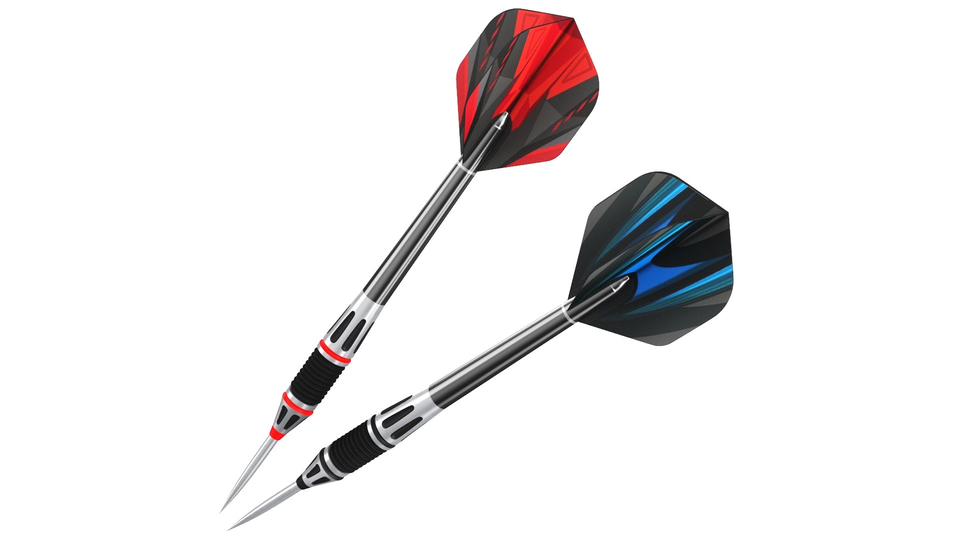 3D Model Two Dart Needles Red And Blue - TurboSquid 1784101
