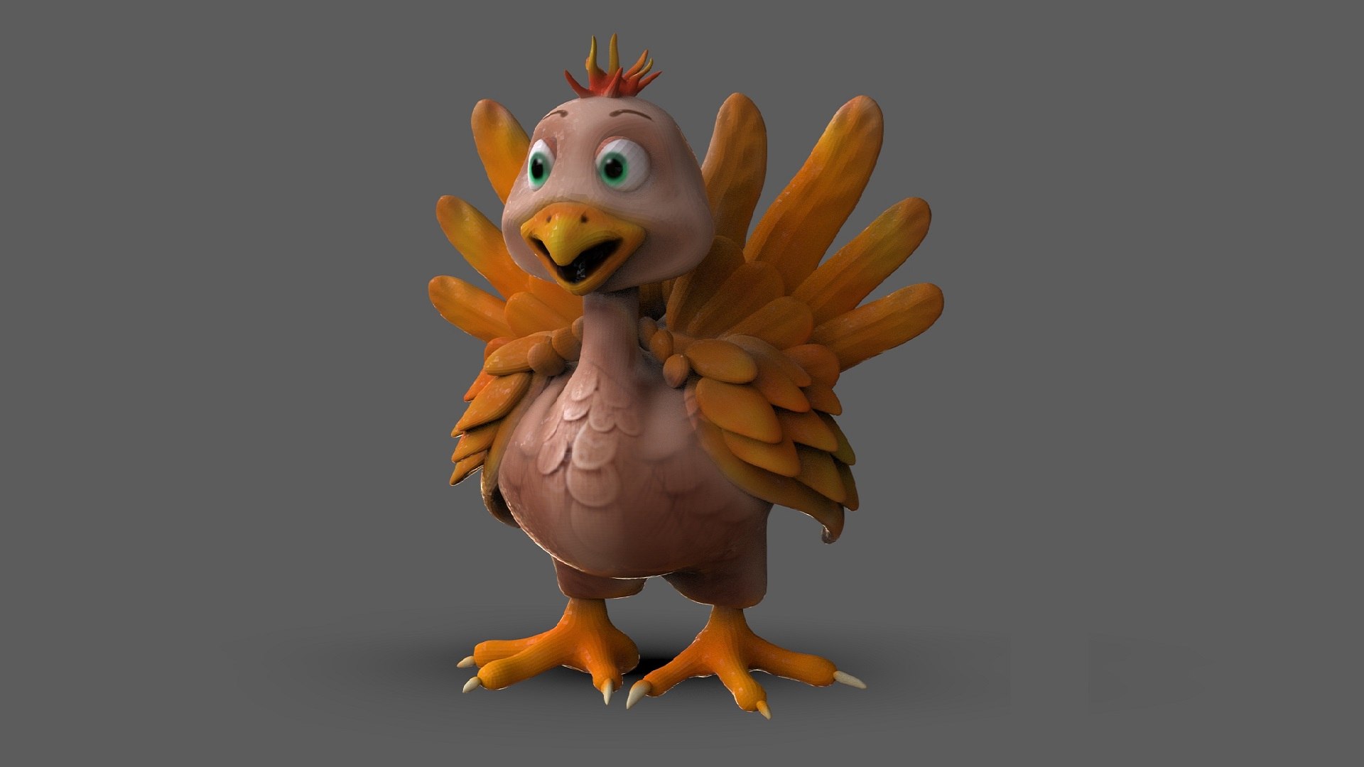 Thanksgiving Turkey Cartoon 3D Model - TurboSquid 2156134