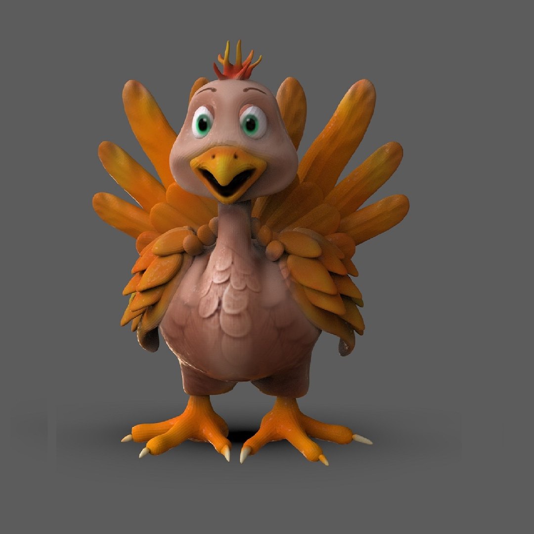 Thanksgiving Turkey Cartoon 3D Model - TurboSquid 2156134