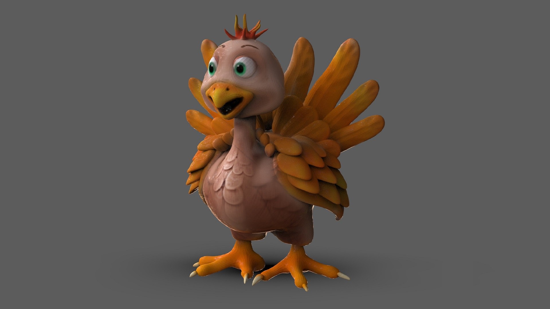 Thanksgiving Turkey Cartoon 3D Model - TurboSquid 2156134