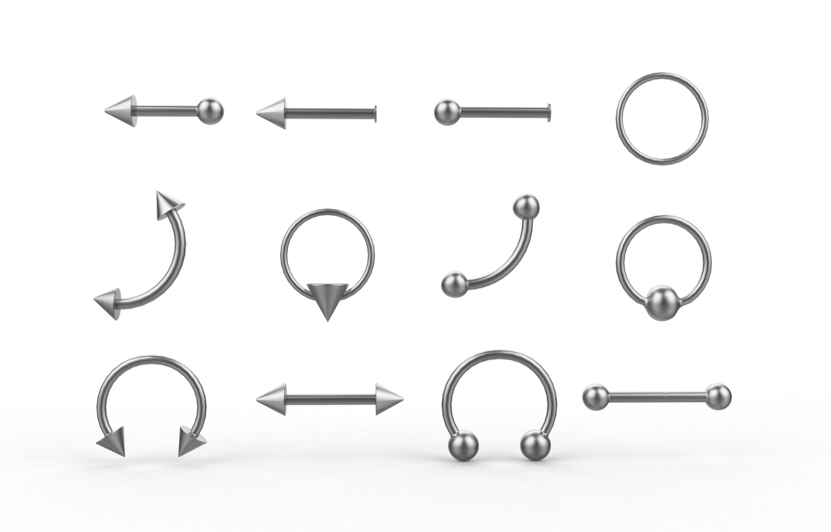 3D Piercings Pack 3D Model Model - TurboSquid 2350545