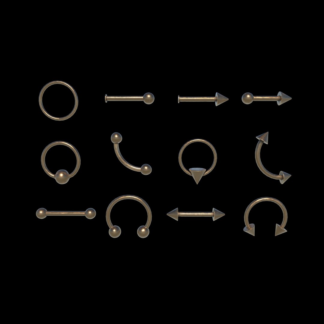 Piercings Pack 3D Model - TurboSquid 2350545
