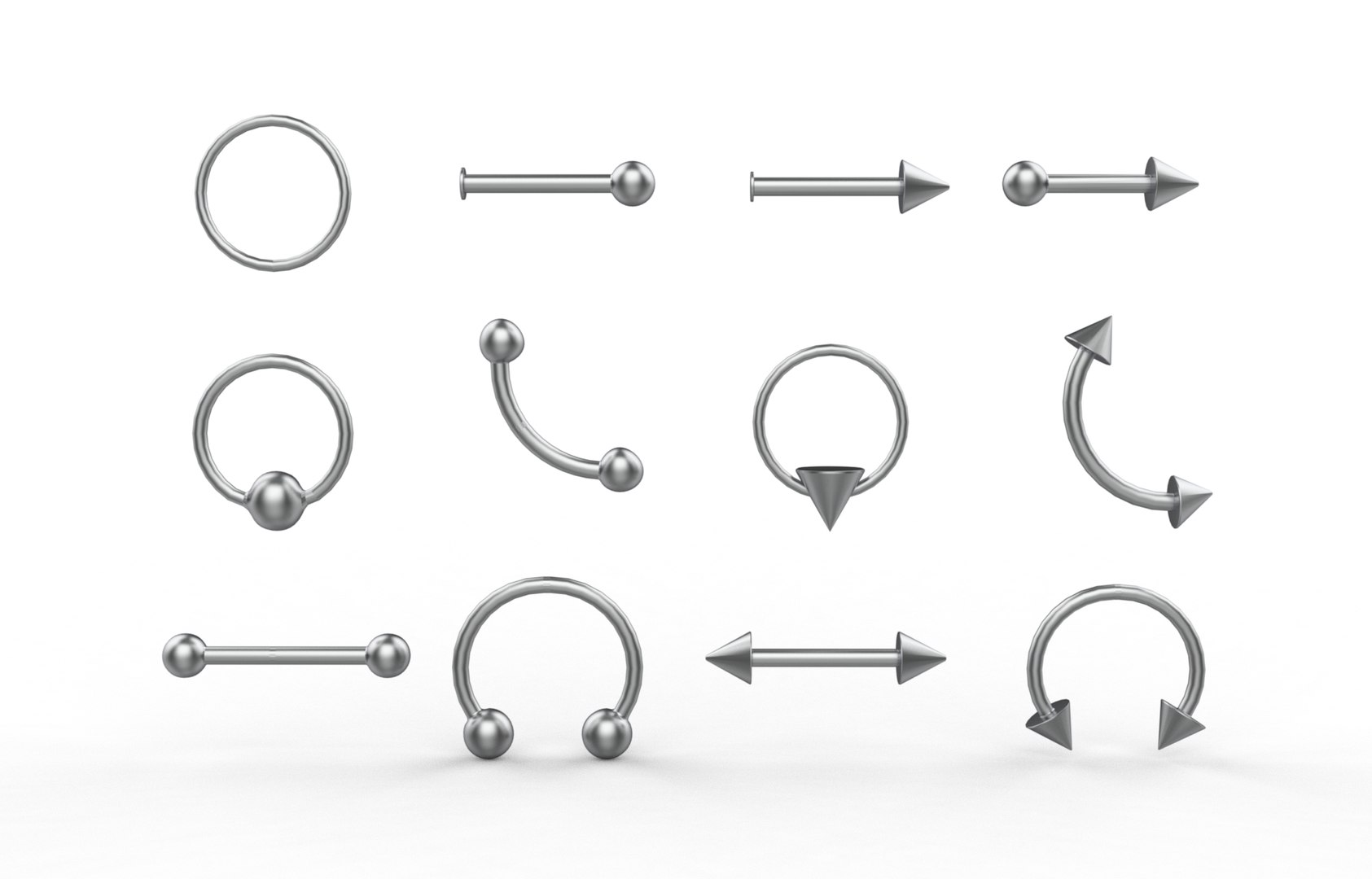 3D Piercings Pack 3D Model Model - TurboSquid 2350545