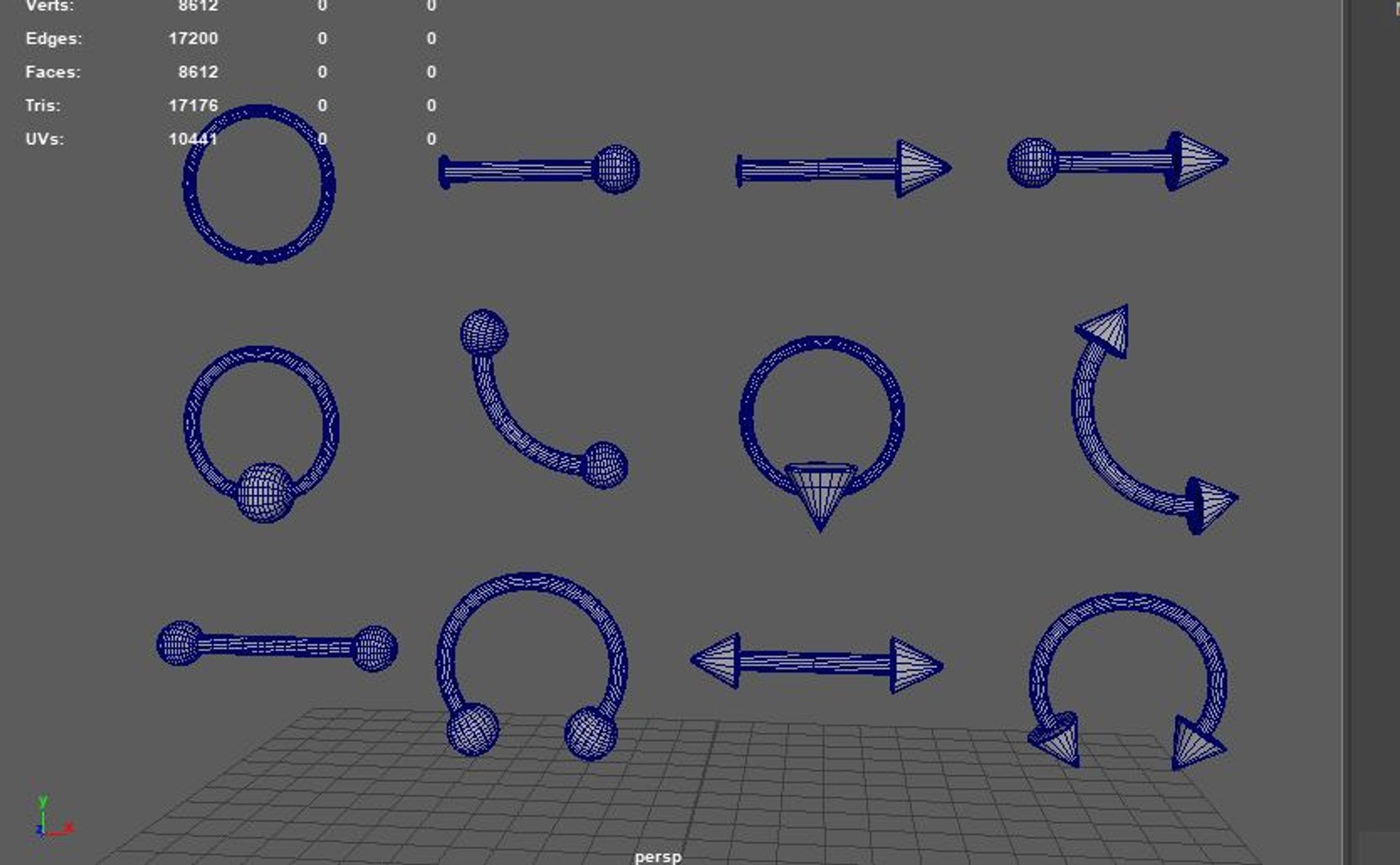 3D Piercings Pack 3D Model Model - TurboSquid 2350545