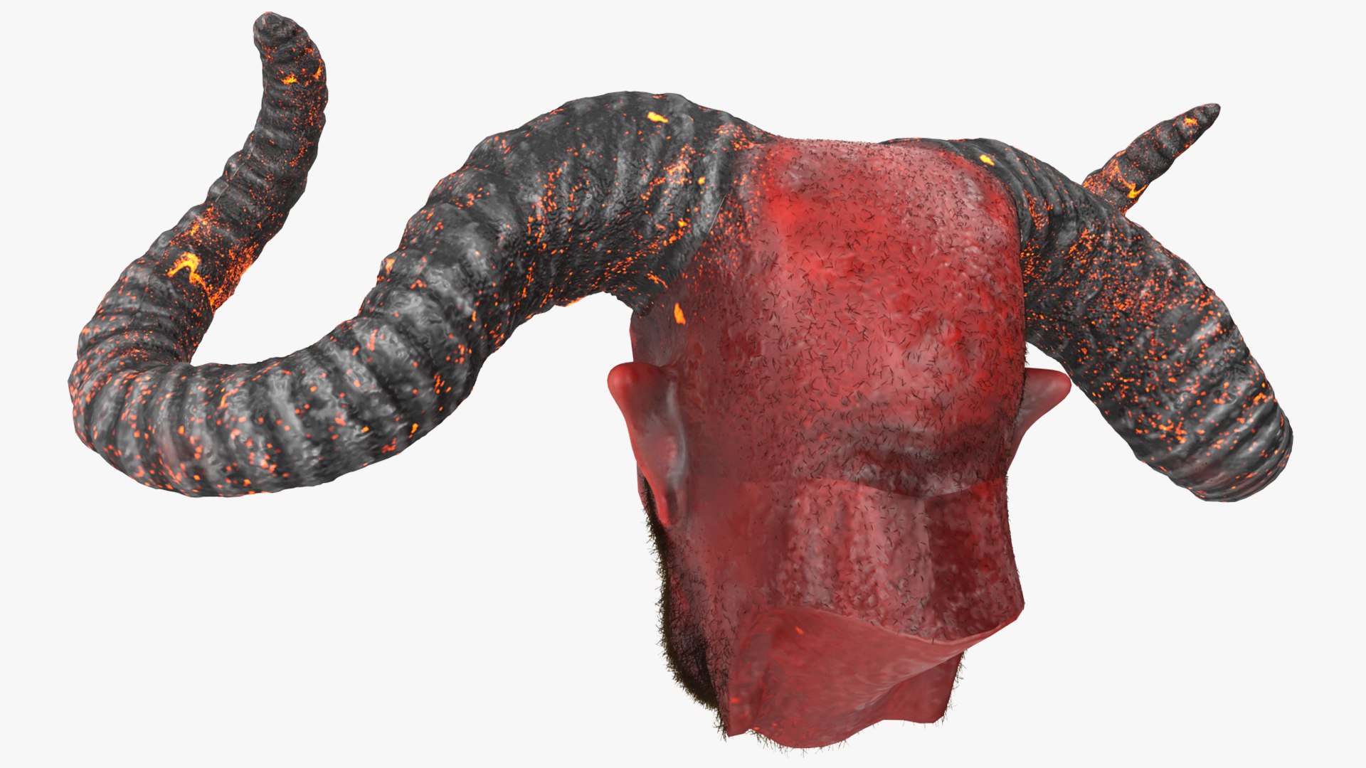 Demon Head With Horns Fur 3D - TurboSquid 1961496