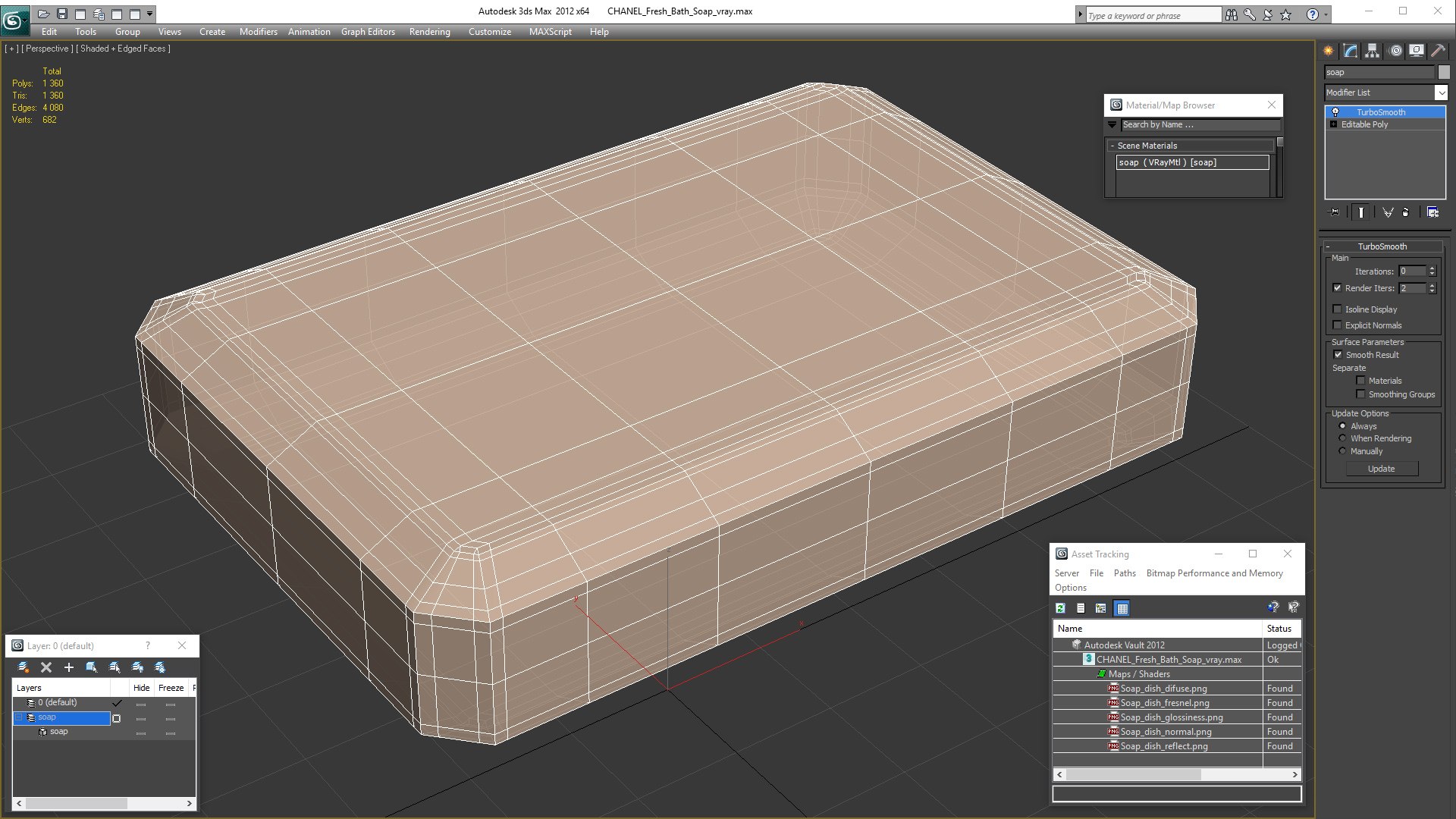 3D chanel fresh bath soap model - TurboSquid 1446331