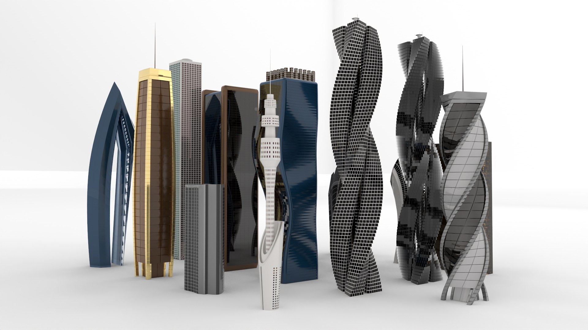 Skyscrapers Polovinko 3D model - TurboSquid 1945625