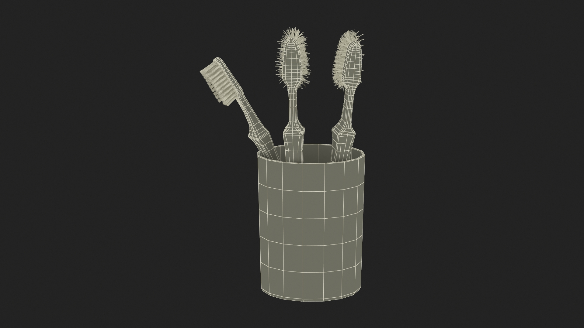 Toothbrushes In Glass Model - TurboSquid 2343284