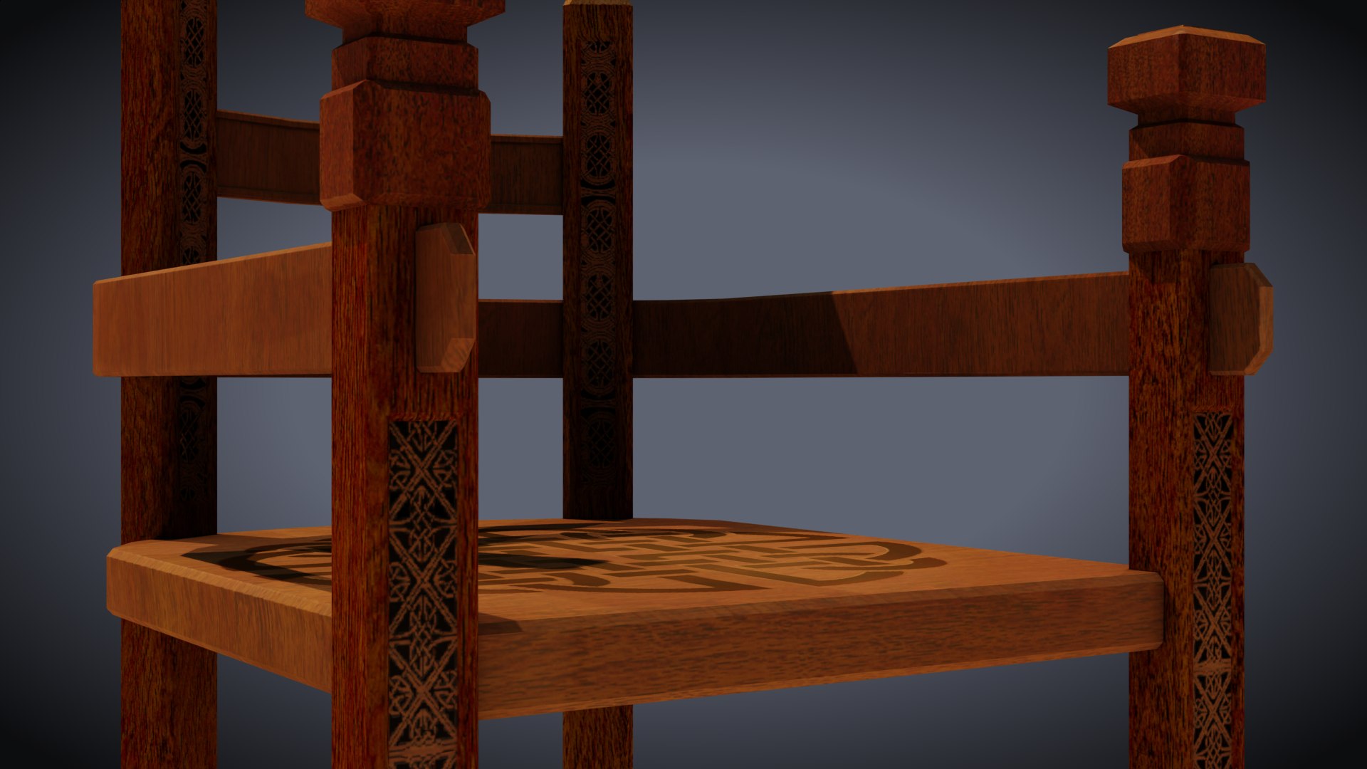 Round Viking Table with Table Cloth Candle and Chairs 3D - TurboSquid ...