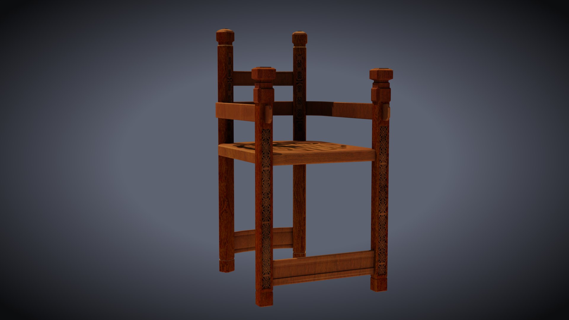 Round Viking Table with Table Cloth Candle and Chairs 3D - TurboSquid ...