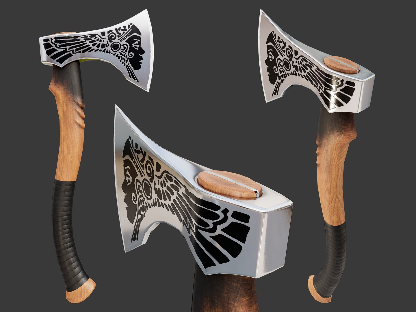 3D Ax With Engraving - TurboSquid 2064525