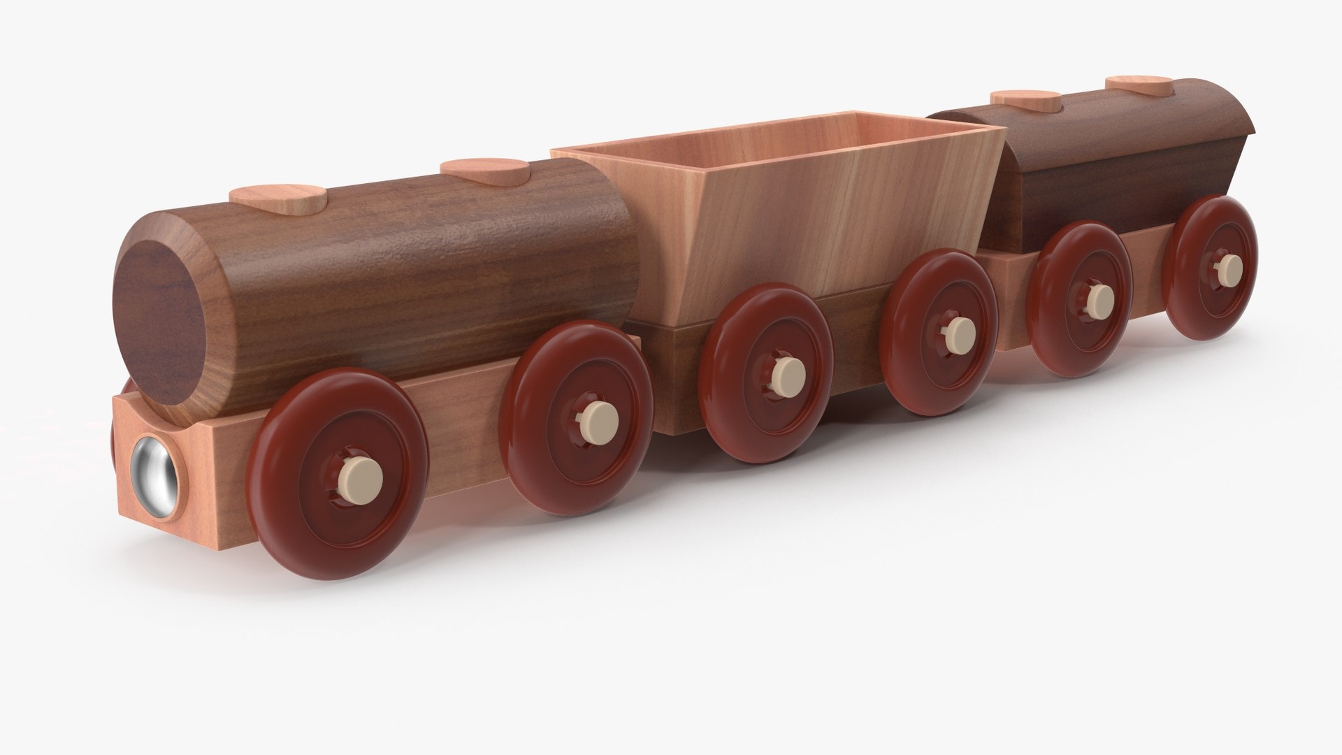Wooden Toy Railway Wagons 2 Model - TurboSquid 1885622