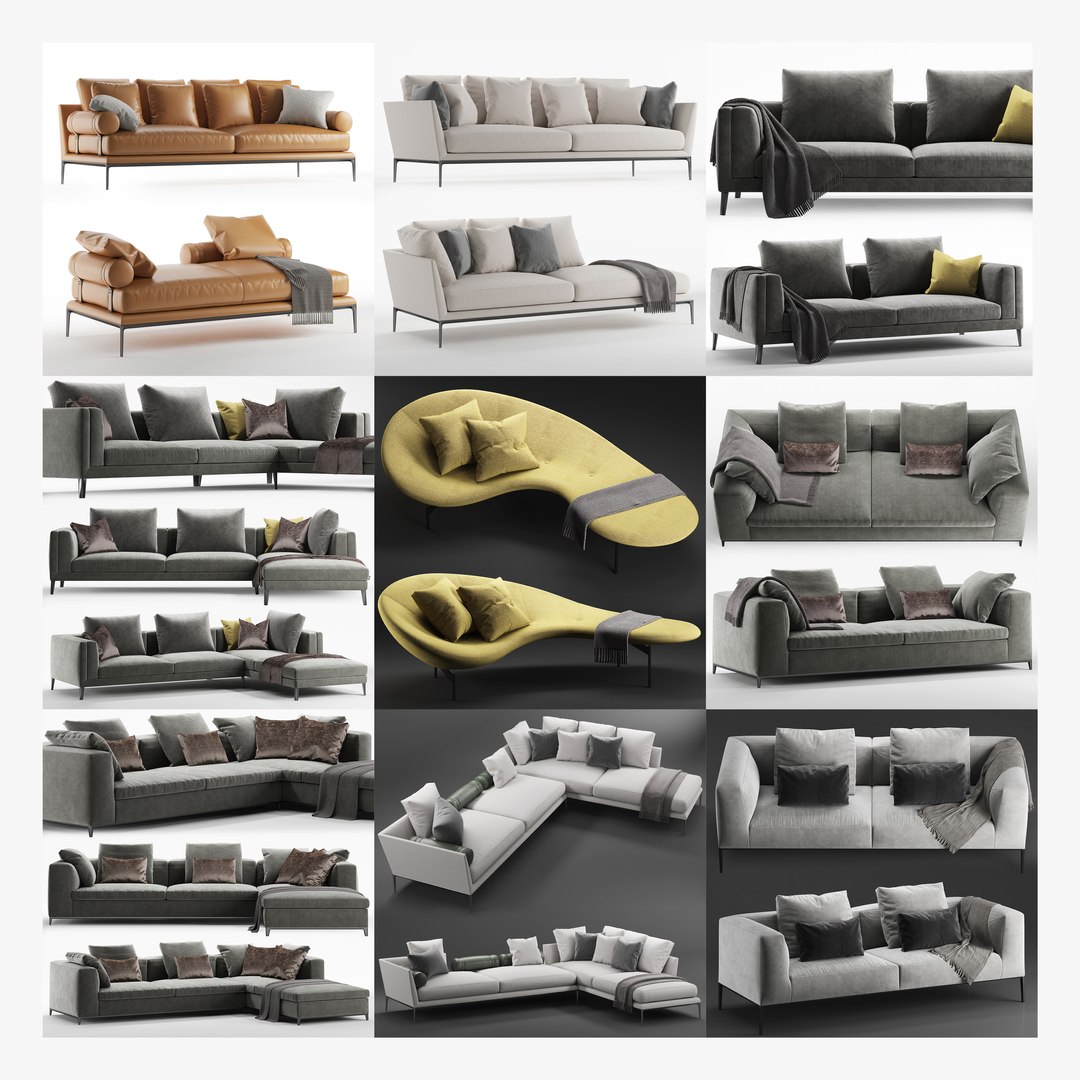 3D 9 Sofas Collection 09 - TurboSquid 2089128