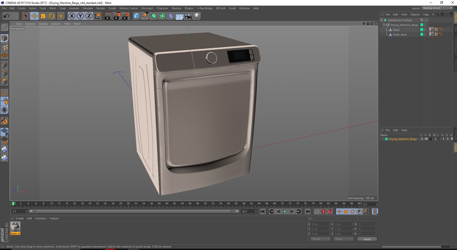 Drying Machine Beige 3D Model - TurboSquid 2062952