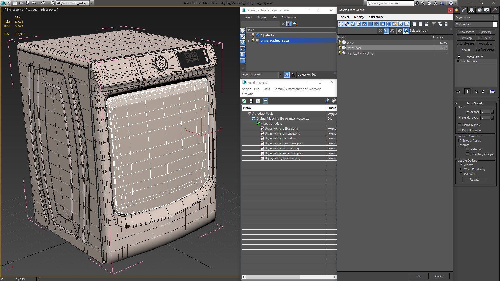 Drying Machine Beige 3D Model - TurboSquid 2062952