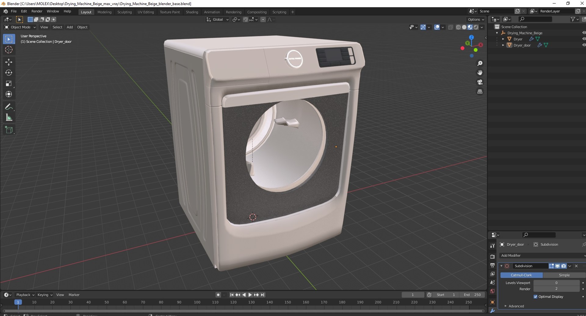 Drying Machine Beige 3D Model - TurboSquid 2062952
