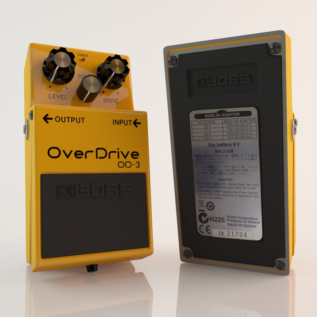 boss od-3 guitar 3d model