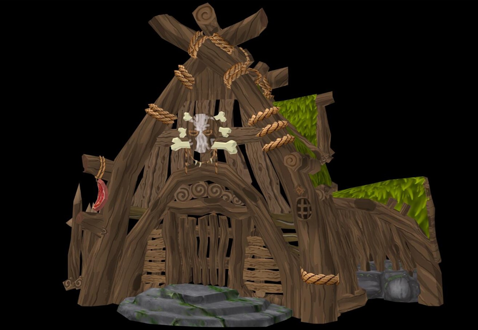 Cartoon style hut 3D model - TurboSquid 1483862