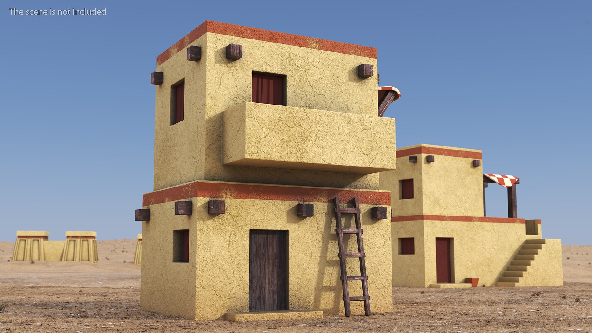 Realistic Arabian House With Awning And Ladder 3D - TurboSquid 2203542
