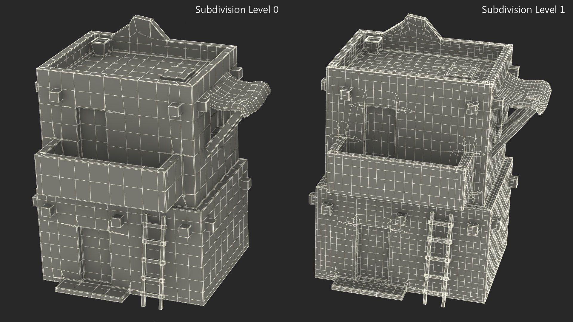 Realistic Arabian House With Awning And Ladder 3D - TurboSquid 2203542