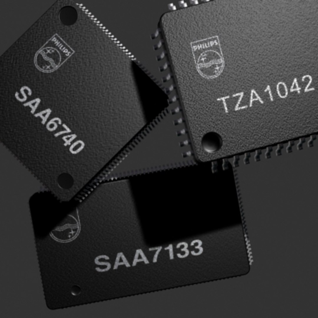 3d philips microchips chip model