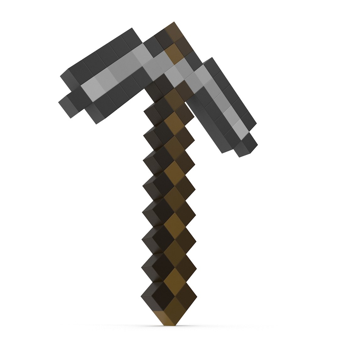 3d Model Minecraft Pickaxe Axe