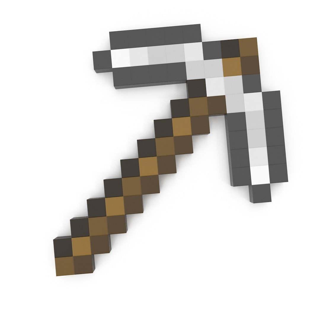 3d Model Minecraft Pickaxe Axe