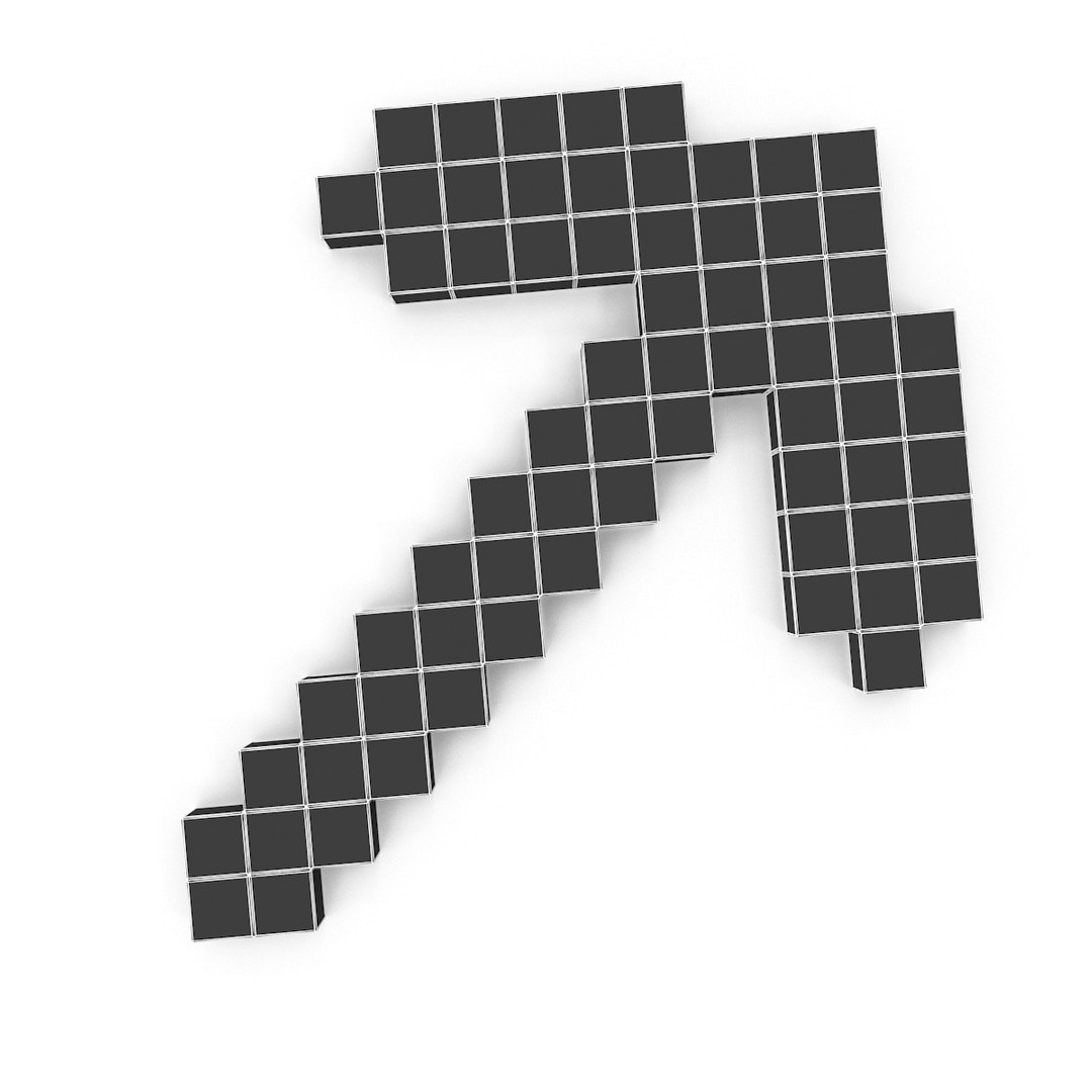 3d Model Minecraft Pickaxe Axe