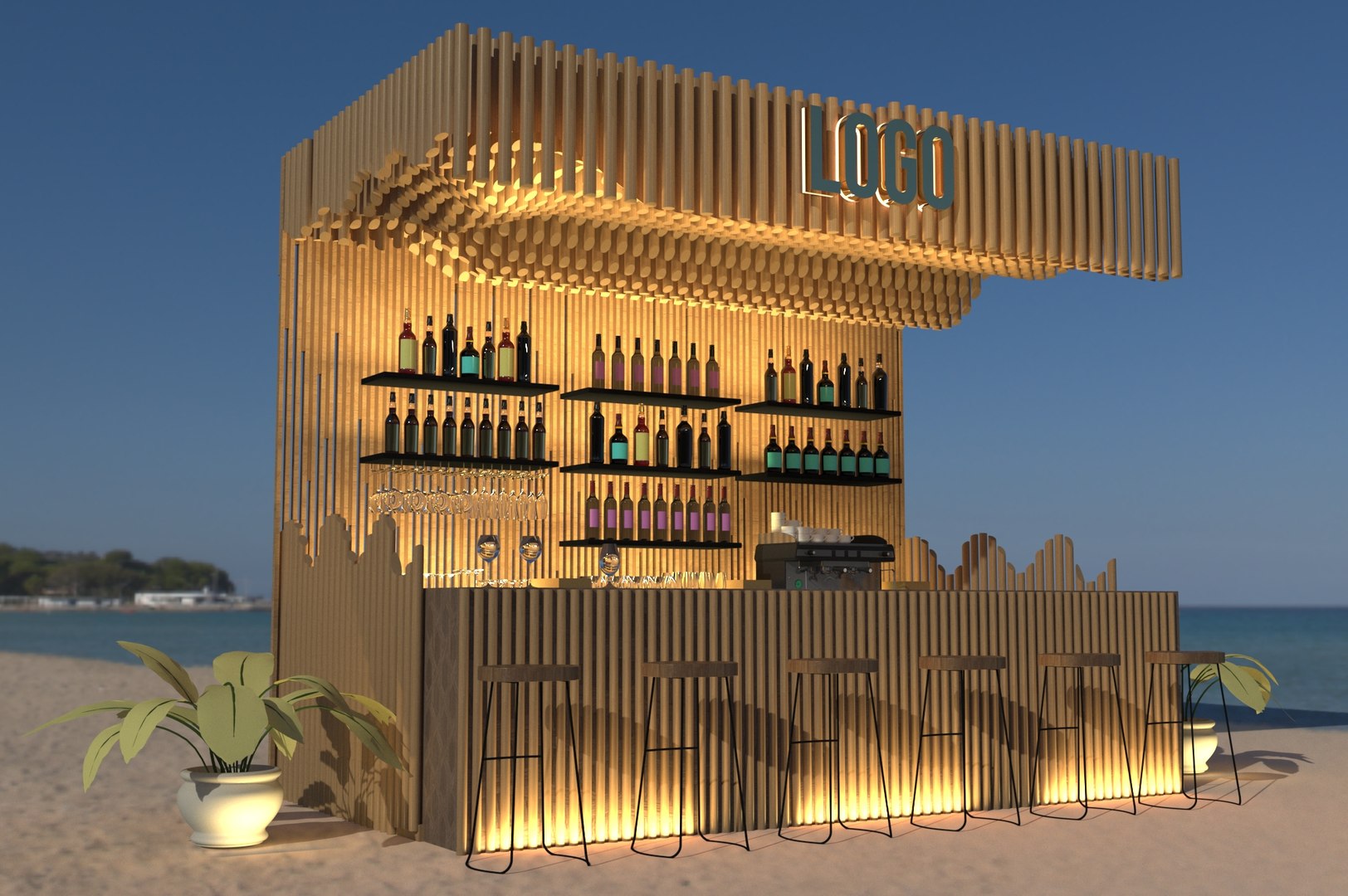 Beach Bar 3D Model - TurboSquid 2075405
