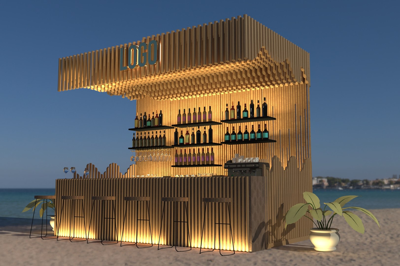 Beach Bar 3d Model Turbosquid 2075405
