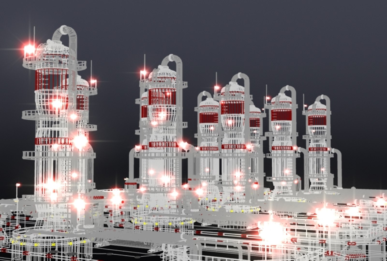 Refinery Tower 3d Model