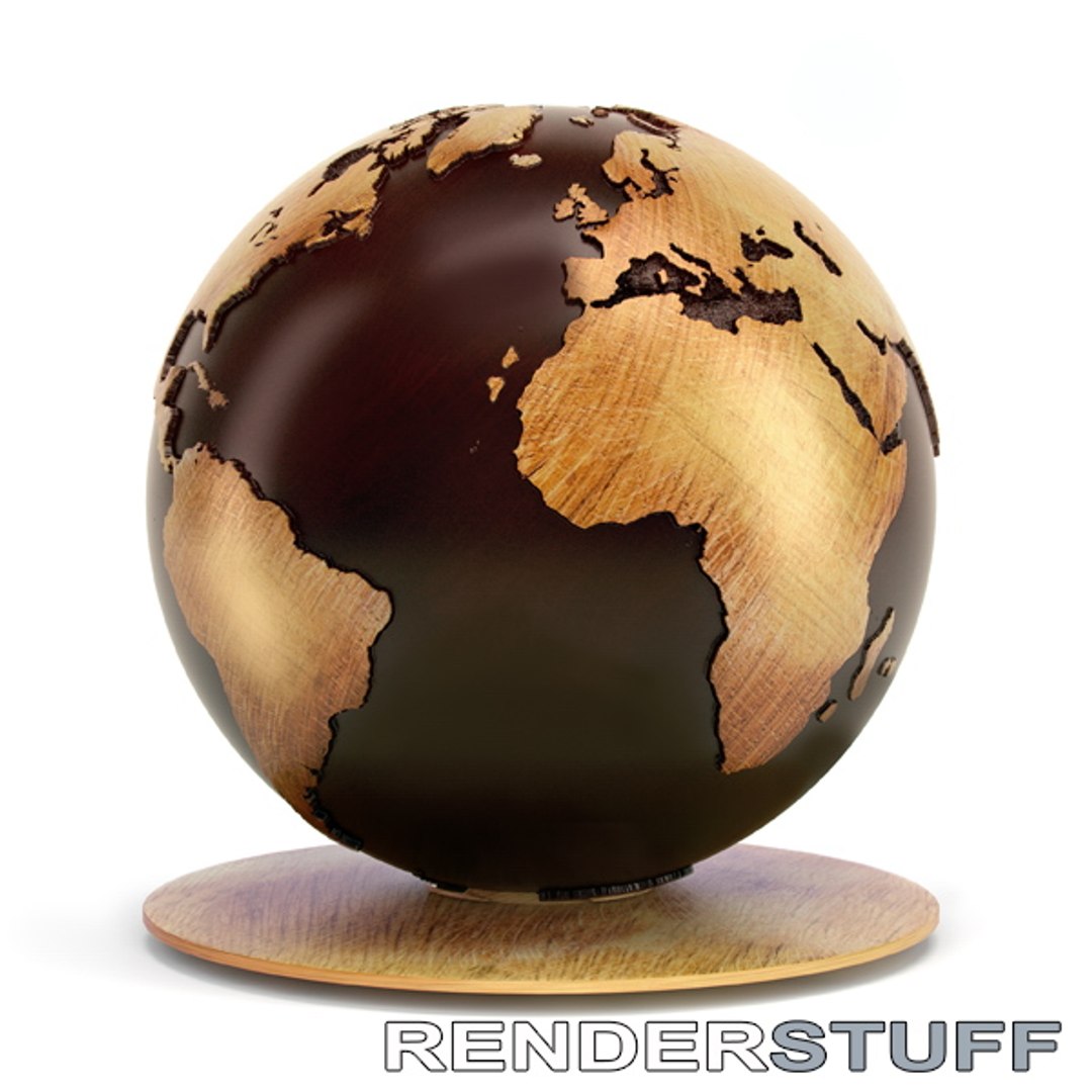 Wooden Globe Classical Wood Max