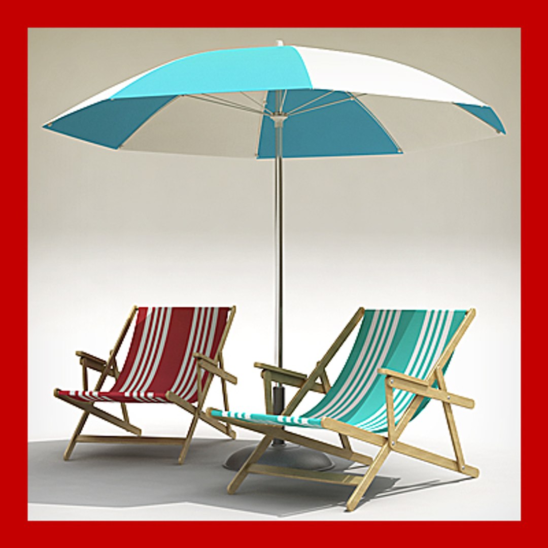 3ds beach chair umbrella