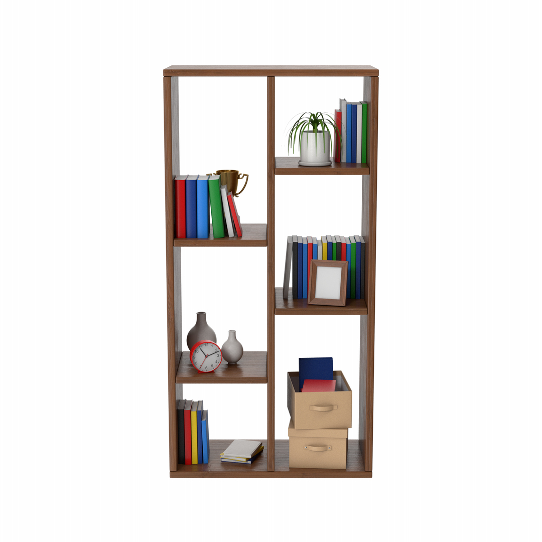 3D Bookshelf Set Dark Wood Model - TurboSquid 2129217